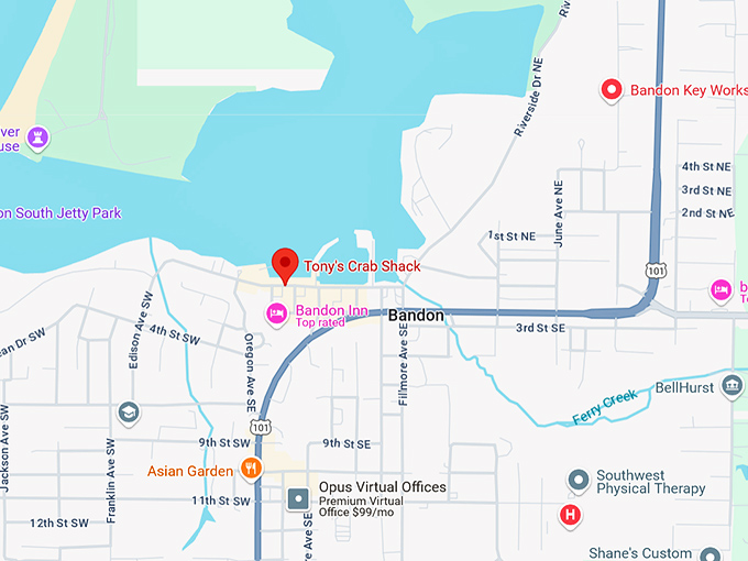 16. tony's crab shack map