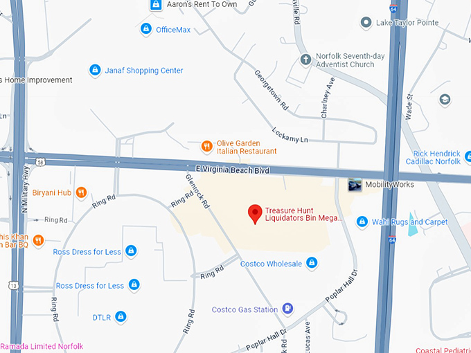 16. treasure hunt liquidators bin mega store map