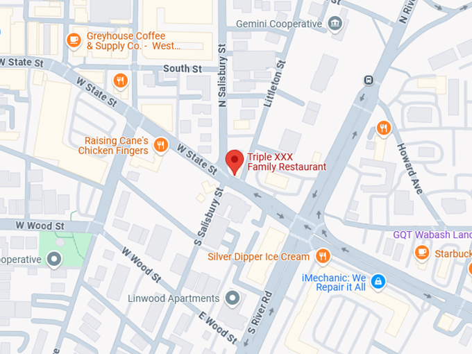 16. triple xxx family restaurant map