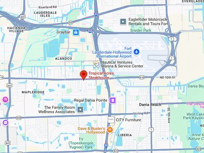16. tropical acres steakhouse map