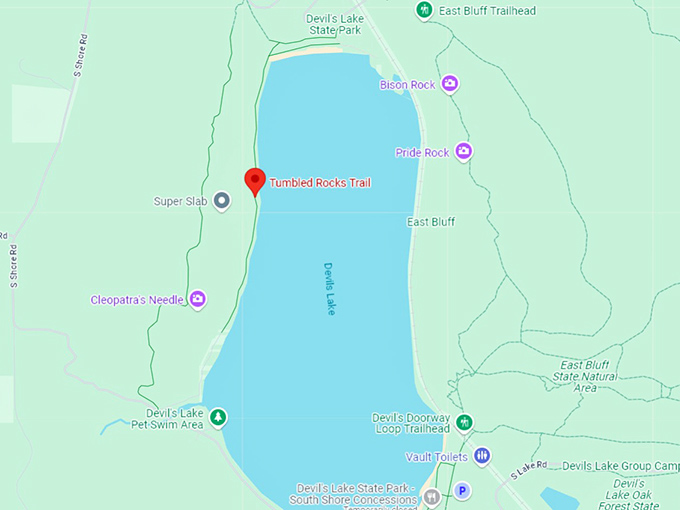 16. tumbled rock trail map