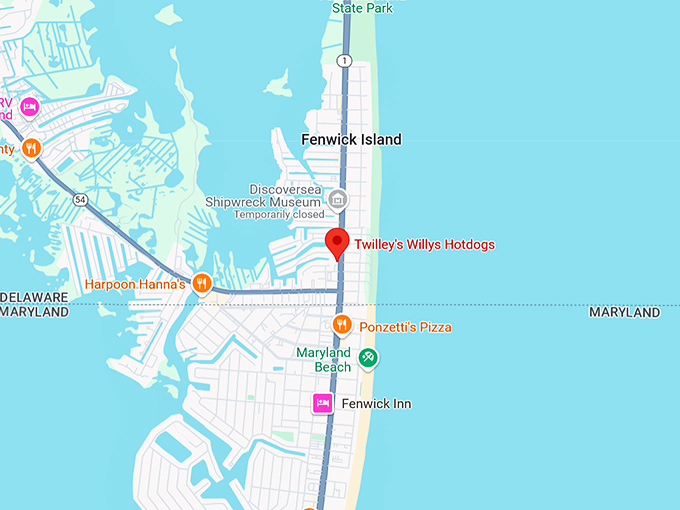 16. twilley's willys hotdogs map