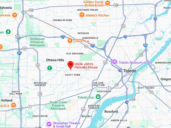 16. uncle john's pancake house map