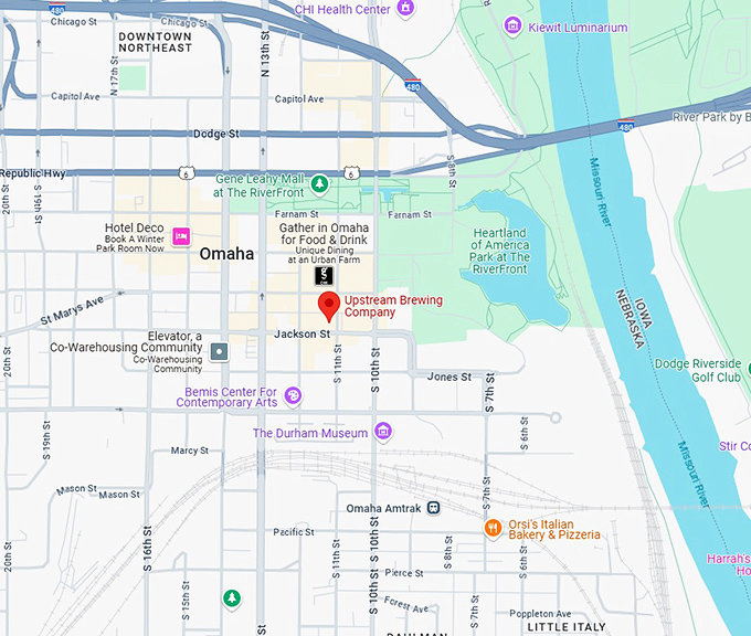 16. upstream brewing company map