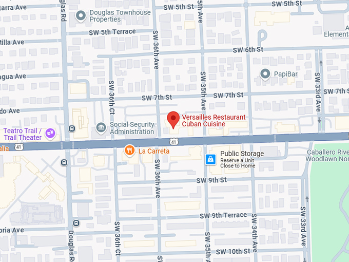 16. versailles restaurant cuban cuisine map