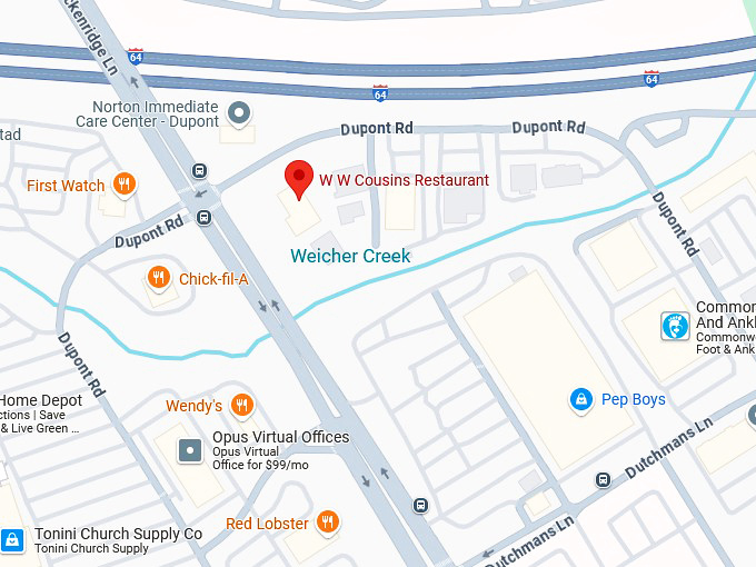 16. w w cousins restaurant map