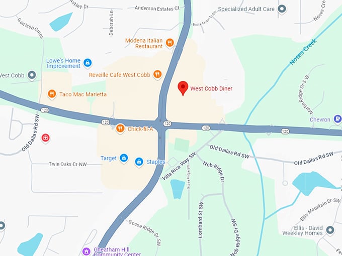 16. west cobb diner map