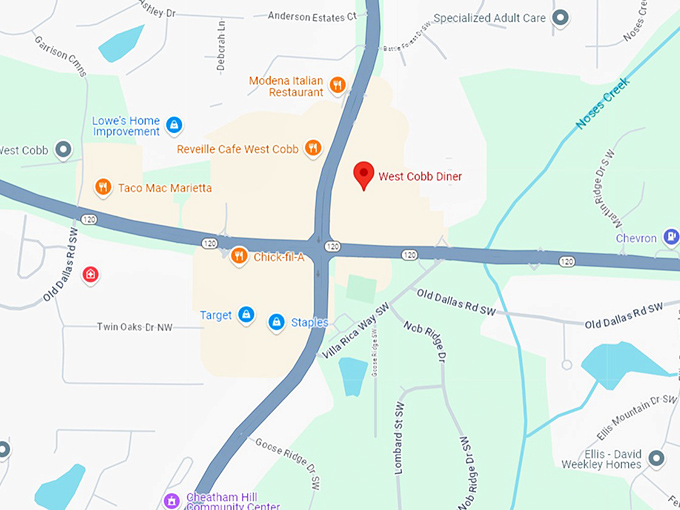 16. west cobb diner map