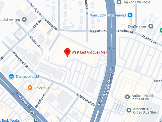 16. west end antiques mall map