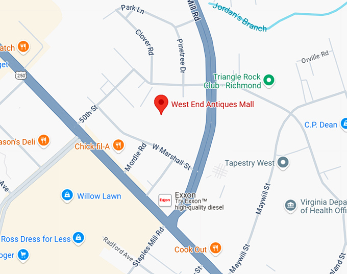 16. west end antiques mall map