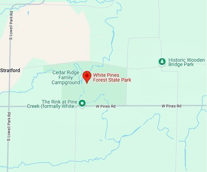 16. white pines forest state park map