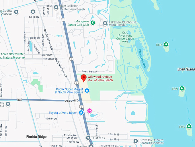 16. wildwood antique mall of vero beach map