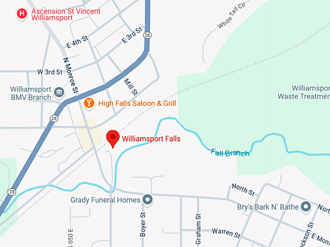 16. williamsport falls map