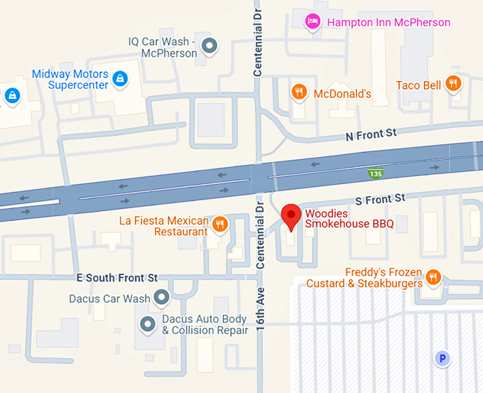 16. woodies smokehouse bbq map