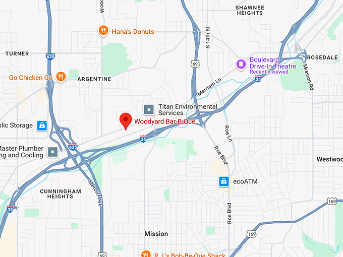 16. woodyard bar b que map