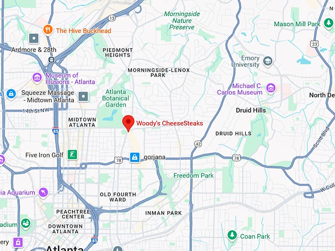 16. woody's cheesesteaks map