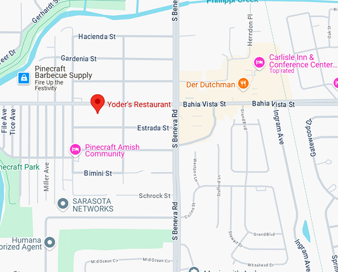 16. yoder's restaurant & amish village map