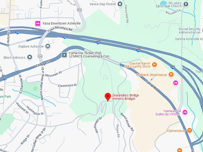 16. zealandia's bridge (helen's bridge) map