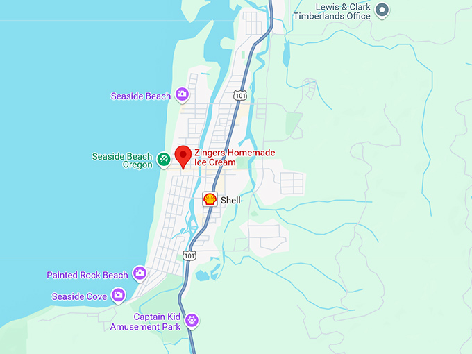 16. zingers homemade ice cream map