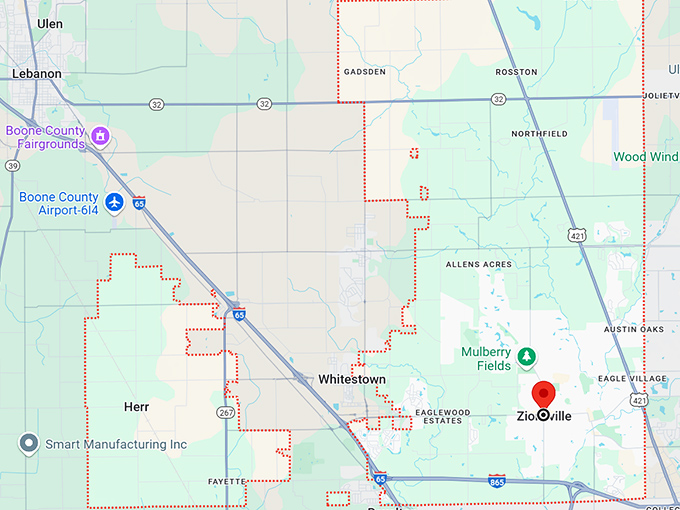 16. zionsville indiana map