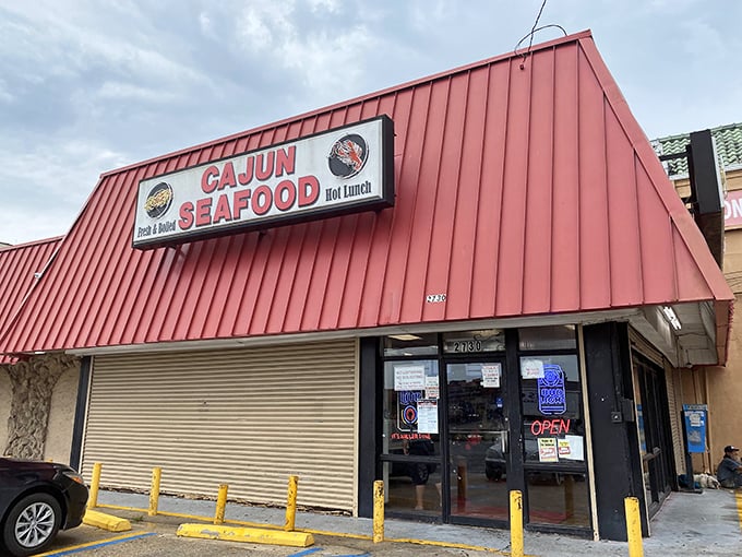 The iconic red roof of Cajun Seafood beckons seafood lovers like a lighthouse for hungry sailors.