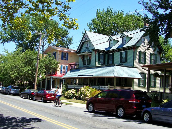 Victorian charm meets coastal tranquility in Cape May, where colorful historic homes line tree-shaded streets and time seems to slow down with each passing bicycle.