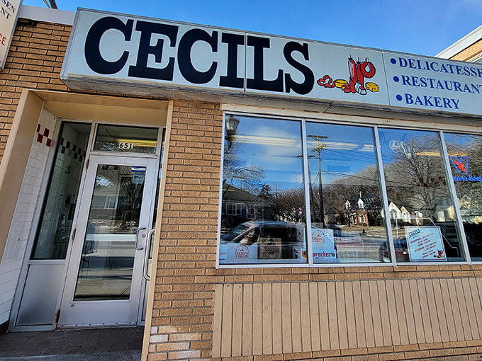 The humble exterior of Cecil's belies the towering pastrami treasures within. Like finding a Broadway show in your neighborhood theater.