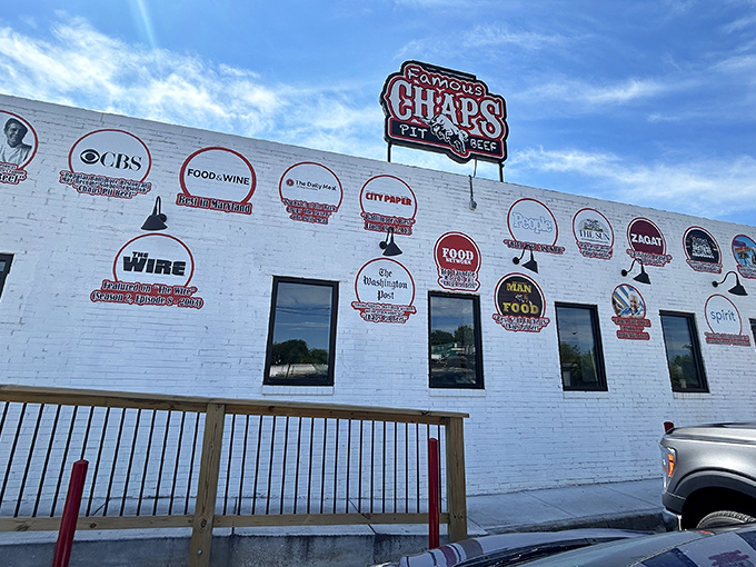 The wall of fame at Chaps Pit Beef reads like a barbecue hall of fame. When this many food shows agree on something, your taste buds should pay attention.