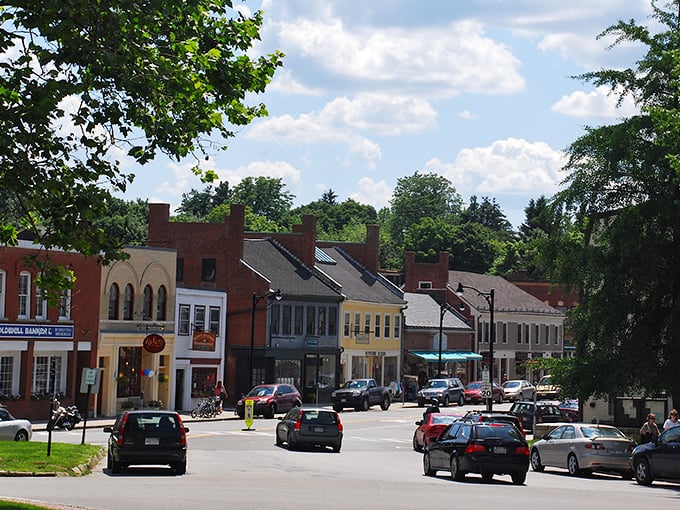 Concord: Main Street's colorful historic buildings take you back in time. Like a Norman Rockwell painting with parking meters.