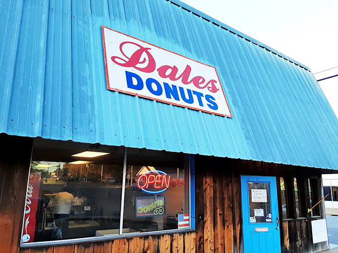 That iconic blue facade of Dale's Donuts isn't just a building—it's a morning beacon of hope for the sugar-deprived masses of Benton.