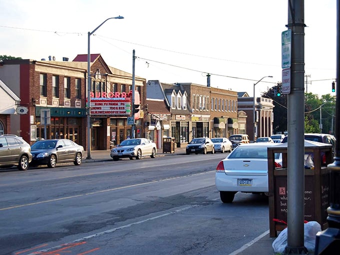 East Aurora's Main Street – where time slows down just enough to let you enjoy that second cup of coffee.