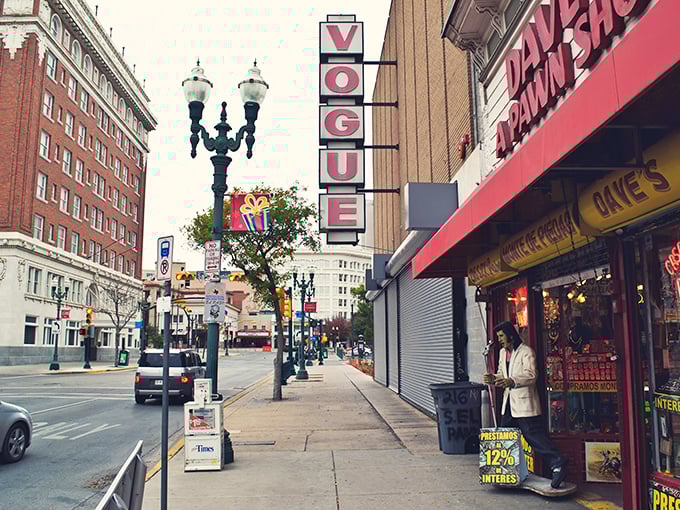 El Paso's historic downtown feels like you've stepped onto a movie set where the Vogue Theater still beckons with vintage charm.