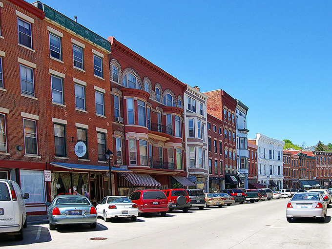 Galena's Main Street: Where historic brick buildings stand proudly at attention, like a welcoming committee from another century.