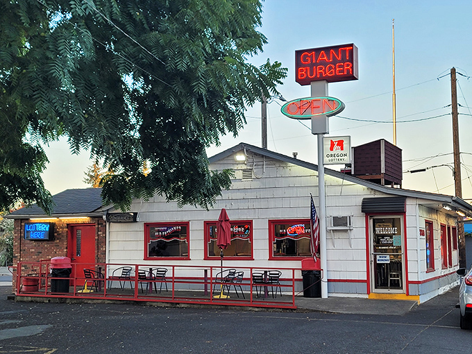 The unassuming black exterior of Bo & Vine Burger Bar hides a world of flavor behind those blue doors. Burger paradise in disguise!