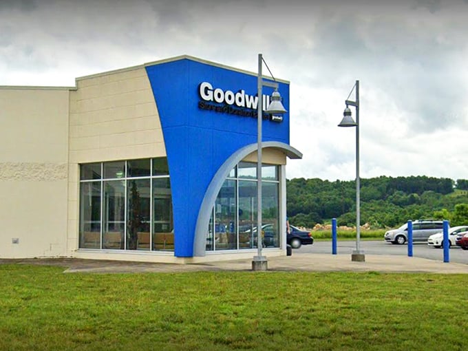 Goodwill of White Hall: "Furniture paradise! Where your next living room set waits patiently beneath fluorescent lights, ready for its second act."