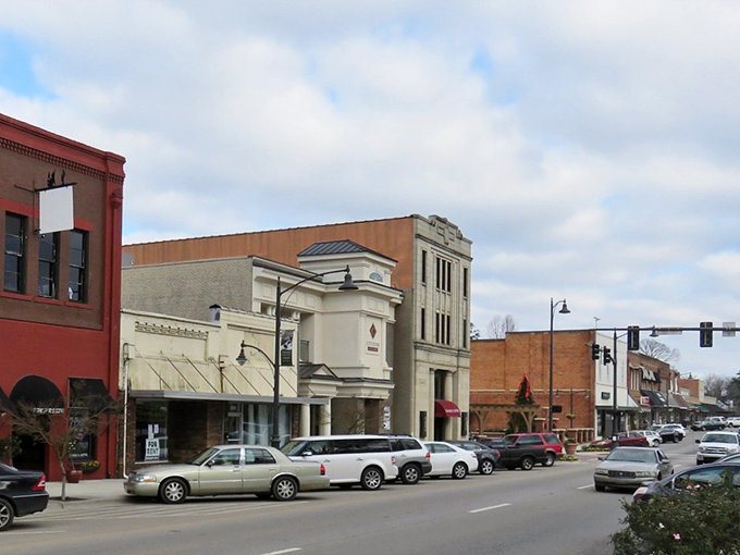 Downtown Guntersville beckons with its classic brick buildings—timeless small-town charm that makes you want to slow down and stay awhile.