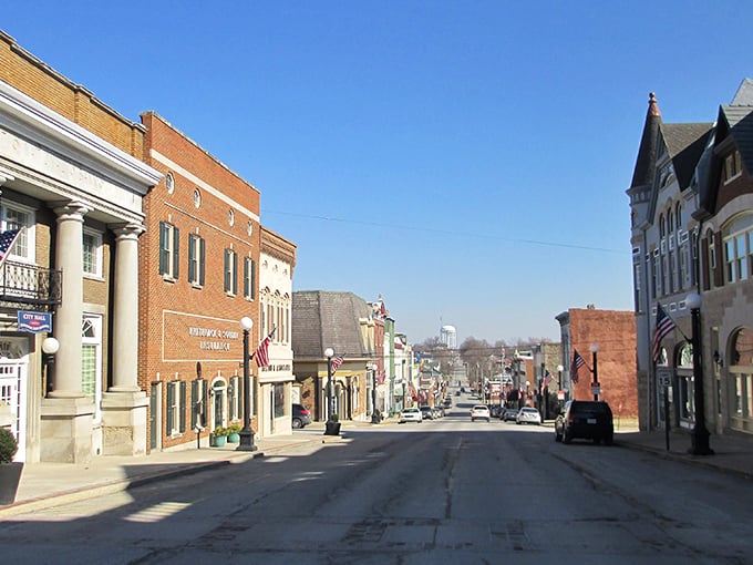 Historic Harrodsburg's Main Street welcomes you with brick facades and storefronts that feel like stepping into a living time capsule.