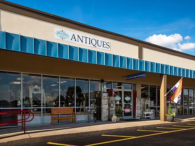 The blue awning beckons like a vintage siren song &ndash; Music Valley Antiques promises treasures that would make American Pickers weep with joy.