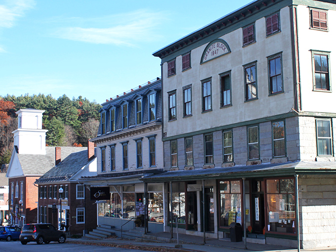 Historic brick buildings line Peterborough's Main Street, where time seems to slow down just enough to savor life's simple pleasures.