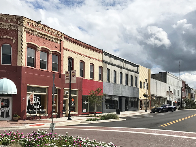 Historic brick buildings line Reidsville's charming main street, where small-town living meets big-time affordability.