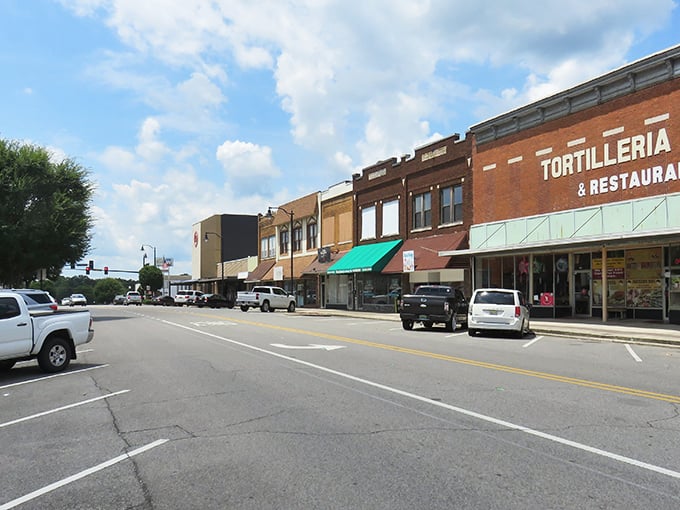 Russellville's main street &ndash; where time slows down and the tortilla shop reminds you that small-town America isn't just apple pie anymore.