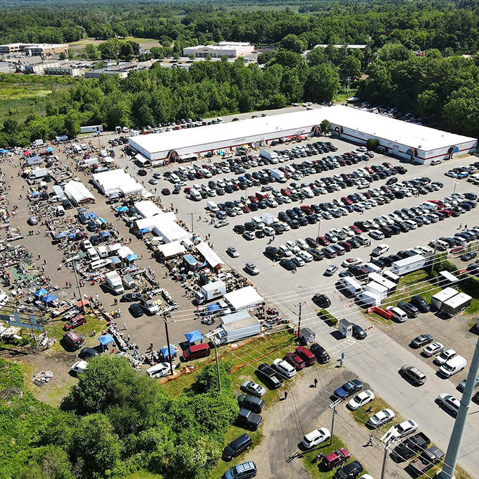 Aerial treasure map! From this height, you can almost see shoppers plotting their bargain-hunting strategies like generals planning a campaign.