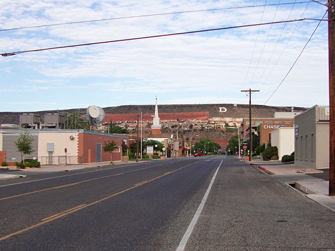 Main Street simplicity with a backdrop of red rock majesty &ndash; St. George balances small-town charm with nature's grandeur.