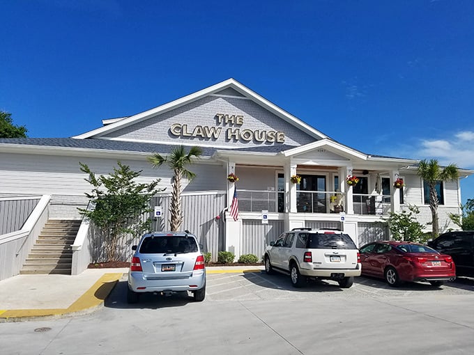The Claw House stands proud in Murrells Inlet, like a coastal beacon calling seafood lovers home.
