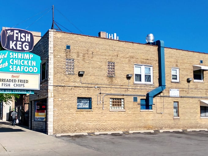 The Fish Keg's unassuming facade hides seafood treasures that would make Neptune himself line up for takeout.