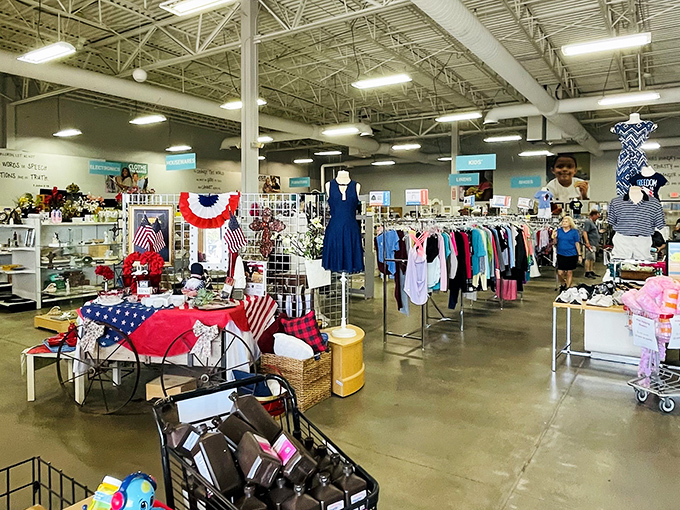TurnStyles Thrift: Racks of colorful clothing stretch to the horizon like a fashionista's dream sequence. Bargain hunters, prepare to lose track of time!