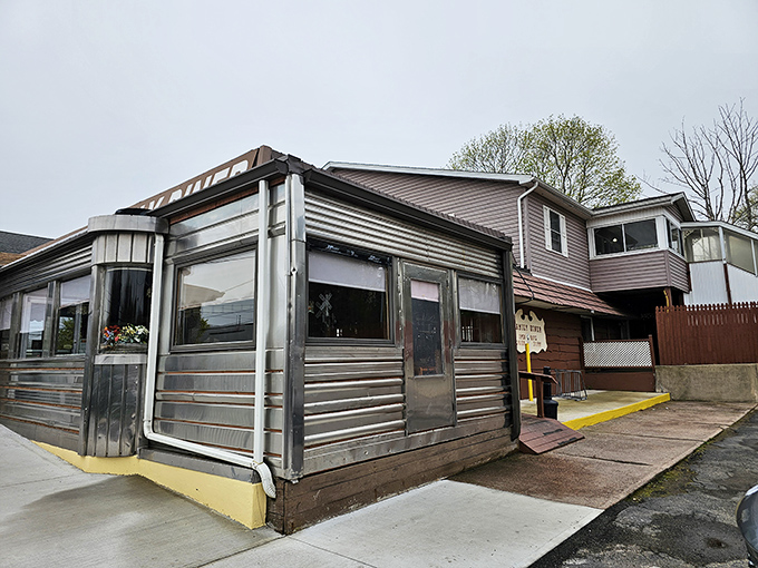 The classic stainless steel exterior of White Haven Family Diner promises comfort food dreams before you even walk through the door.