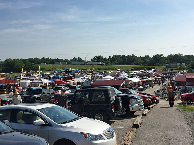 Where parking lots become bazaars. The bustling outdoor section of Awesome Flea Market transforms weekends into community celebrations.