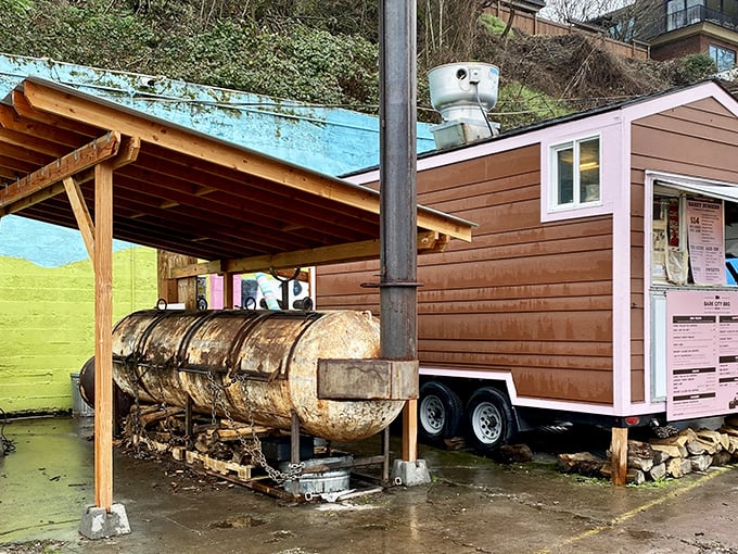 Bark City BBQ - Holy smoker, Batman! This outdoor cooking contraption isn't just equipment&mdash;it's a time machine to flavor country.