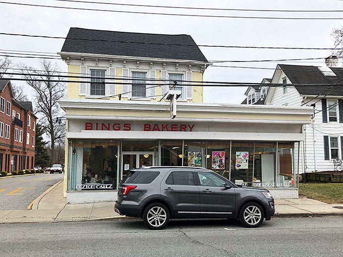 Winter or summer, that classic "BINGS BAKERY" sign has been guiding sweet-toothed pilgrims to donut nirvana for generations.